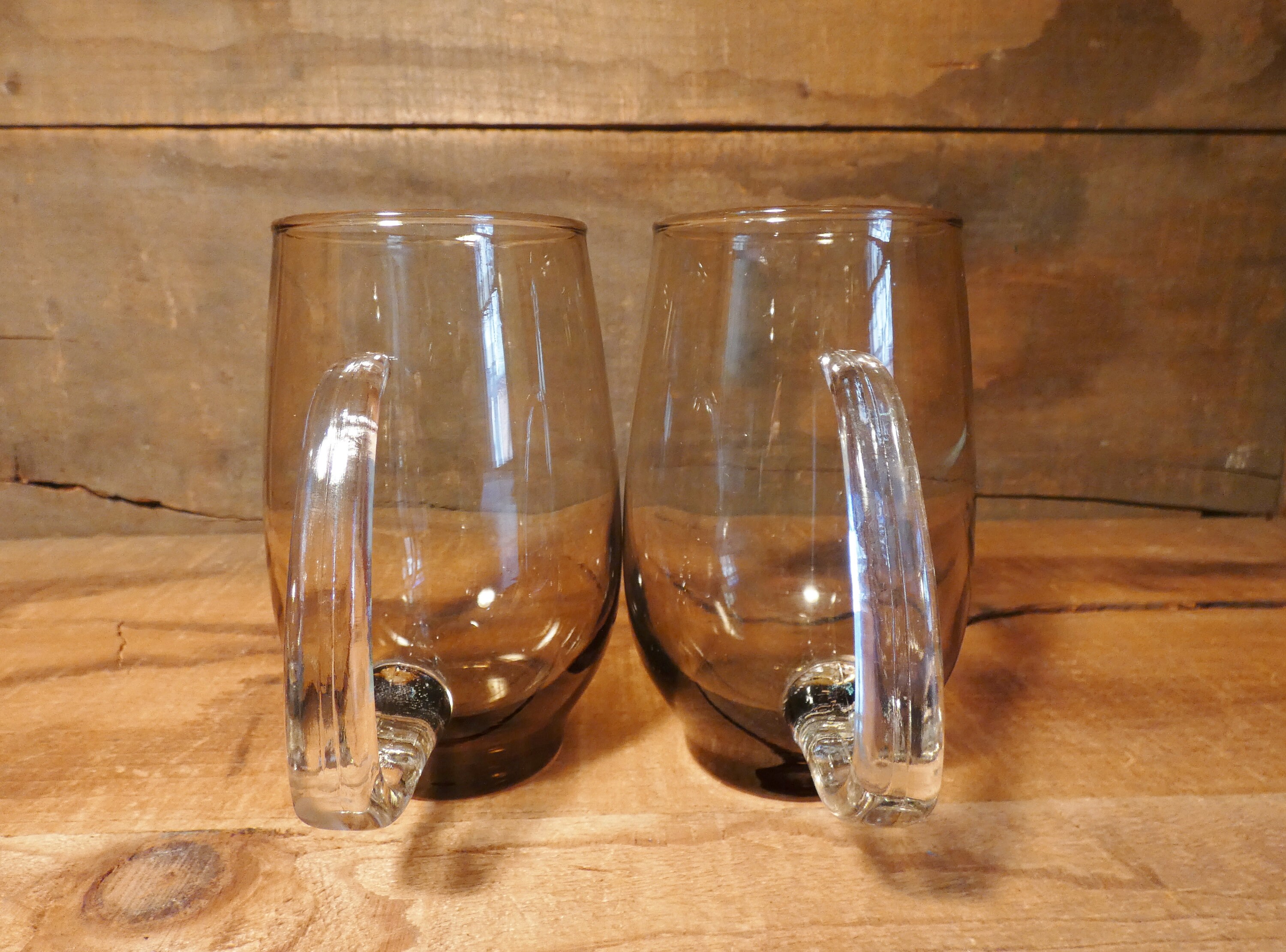 Drinkware Drink & Barware Vintage Libby Tempo Brown Smoke Glass Open D Handle Beer Mug 1960s ...