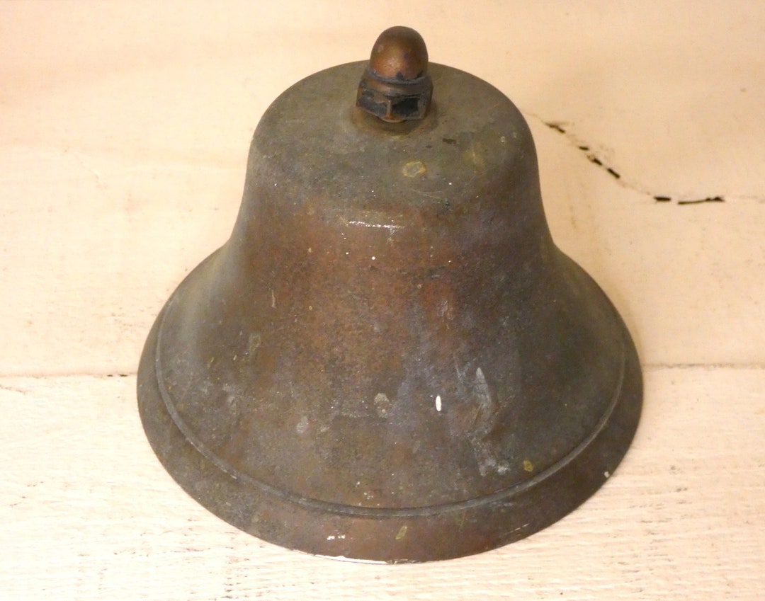 Antique Copper and Brass Bell-hanging Dinner Bell-school House School ...
