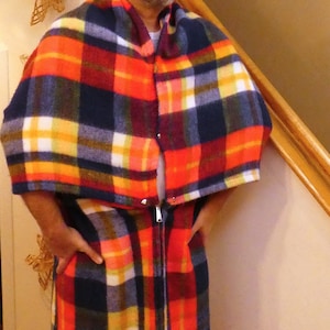 Vintage Plaid Camp Blanket With Zipper and Snaps for Snuggie Closure - Etsy