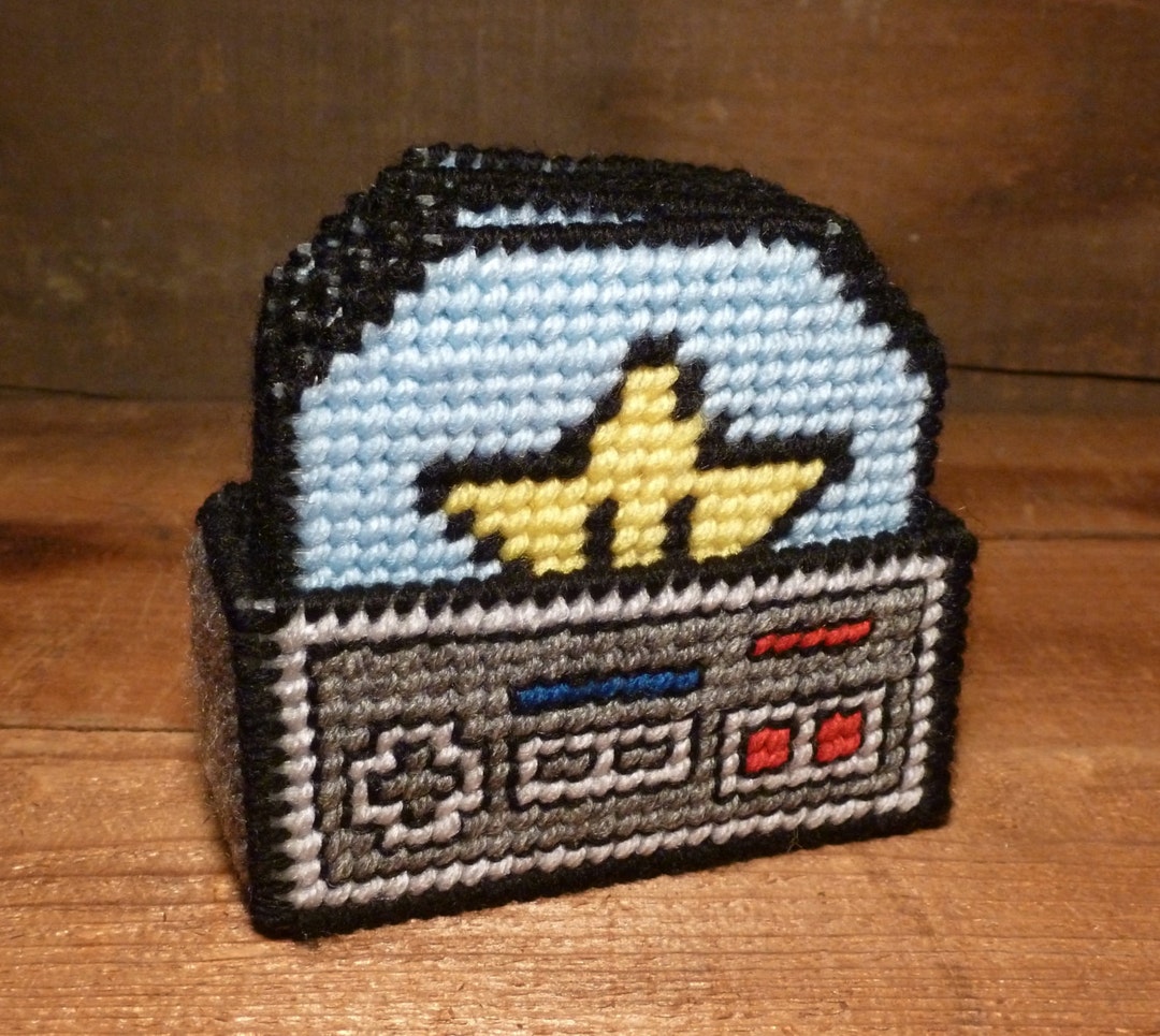 Handcrafted Nintendo Mario Brothers Yarn Art Plastic Canvas Coaster Set ...