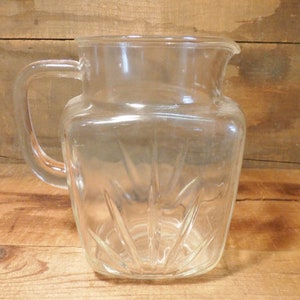 Vintage Federal Glass Pitcher- Star Clear Pattern - Etsy
