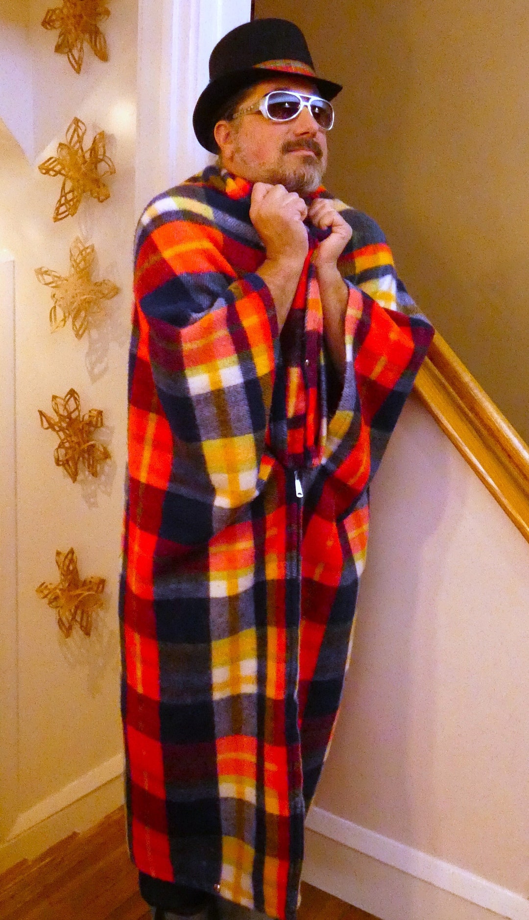 Vintage Plaid Camp Blanket With Zipper and Snaps for Snuggie Closure - Etsy