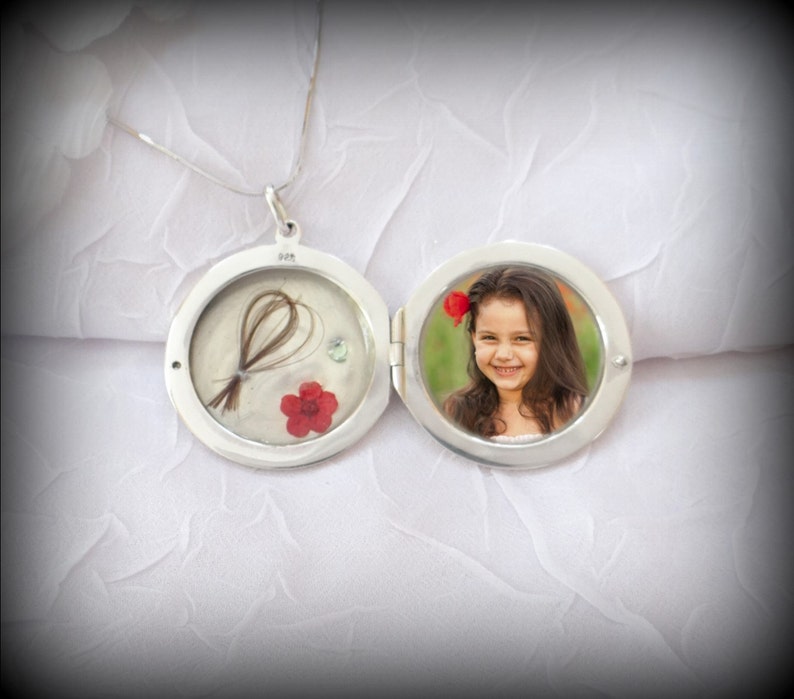 Sterling Silver Engraved Locket / Lock of Hair and Photo - Etsy UK