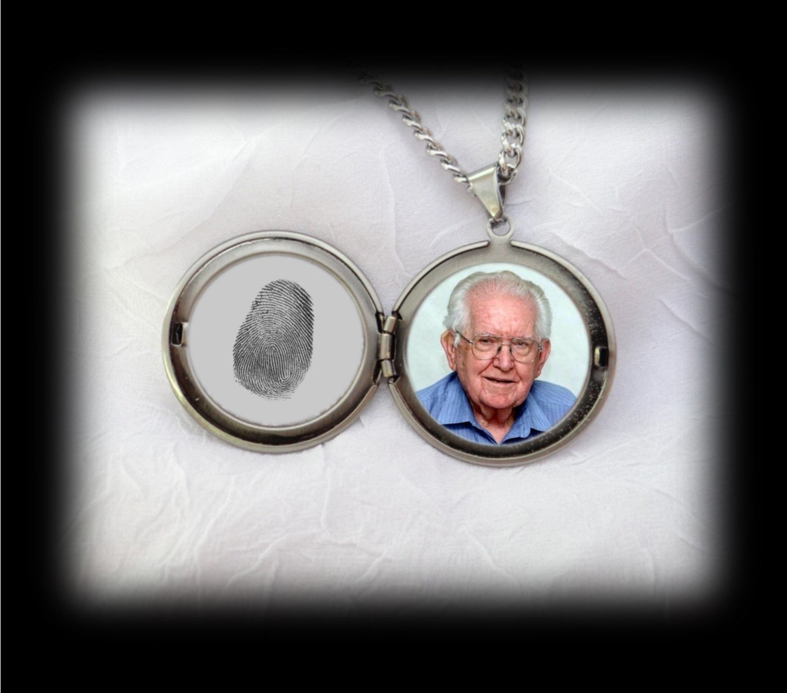 Fingerprint Jewelry Locket With Photo and Fingerprint for - Etsy