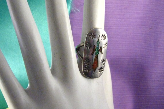 Vintage Ring 1980s Native Bird Eagle Thunderbird Ring… - Gem