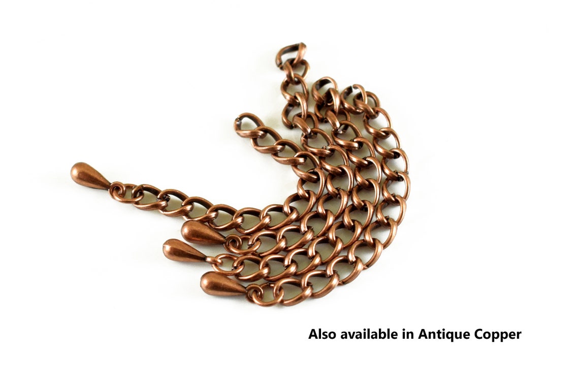 Antique Brass Extension Chains Steel extender chain 5mm for | Etsy