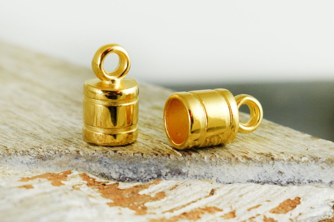 Gold Plated End Caps, Cord Terminals 8x14mm, Cord Ends, Cords Edge for ...