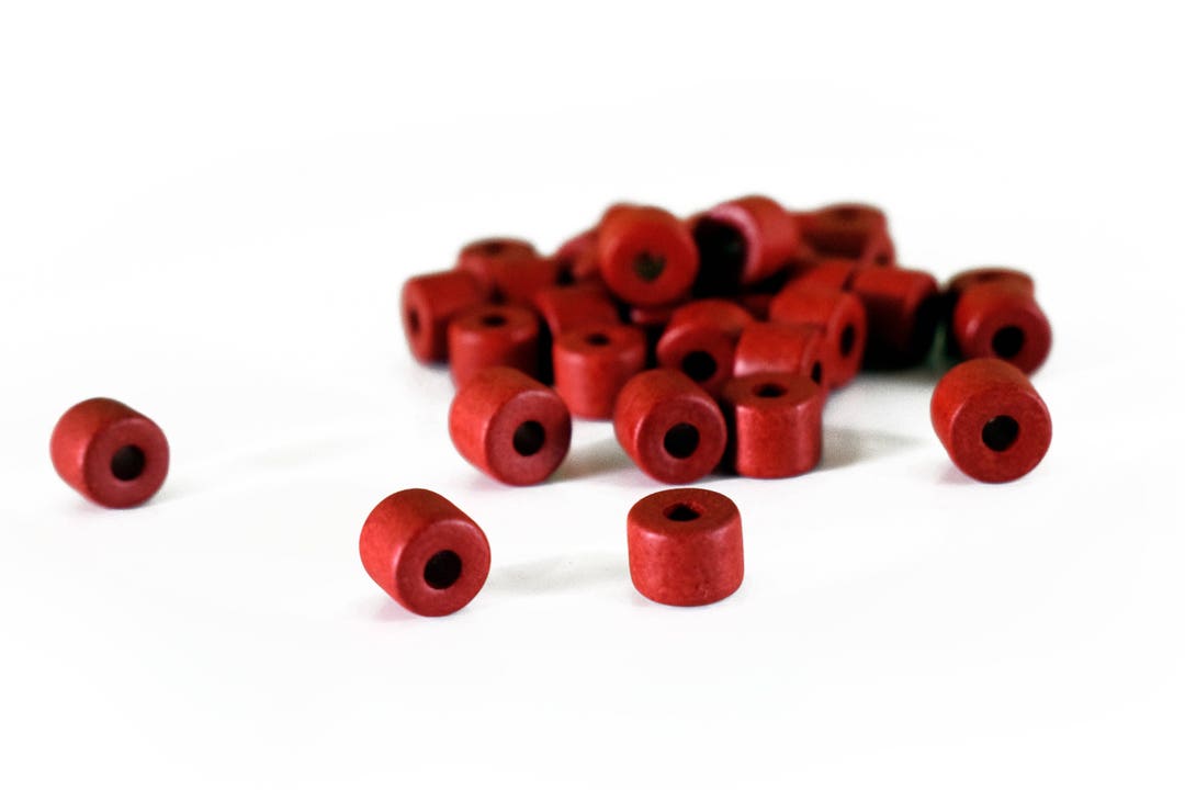 Red Ceramic Tube Beads 9x7mm, Spacer Beads, Washer Ceramic Beads, Round ...