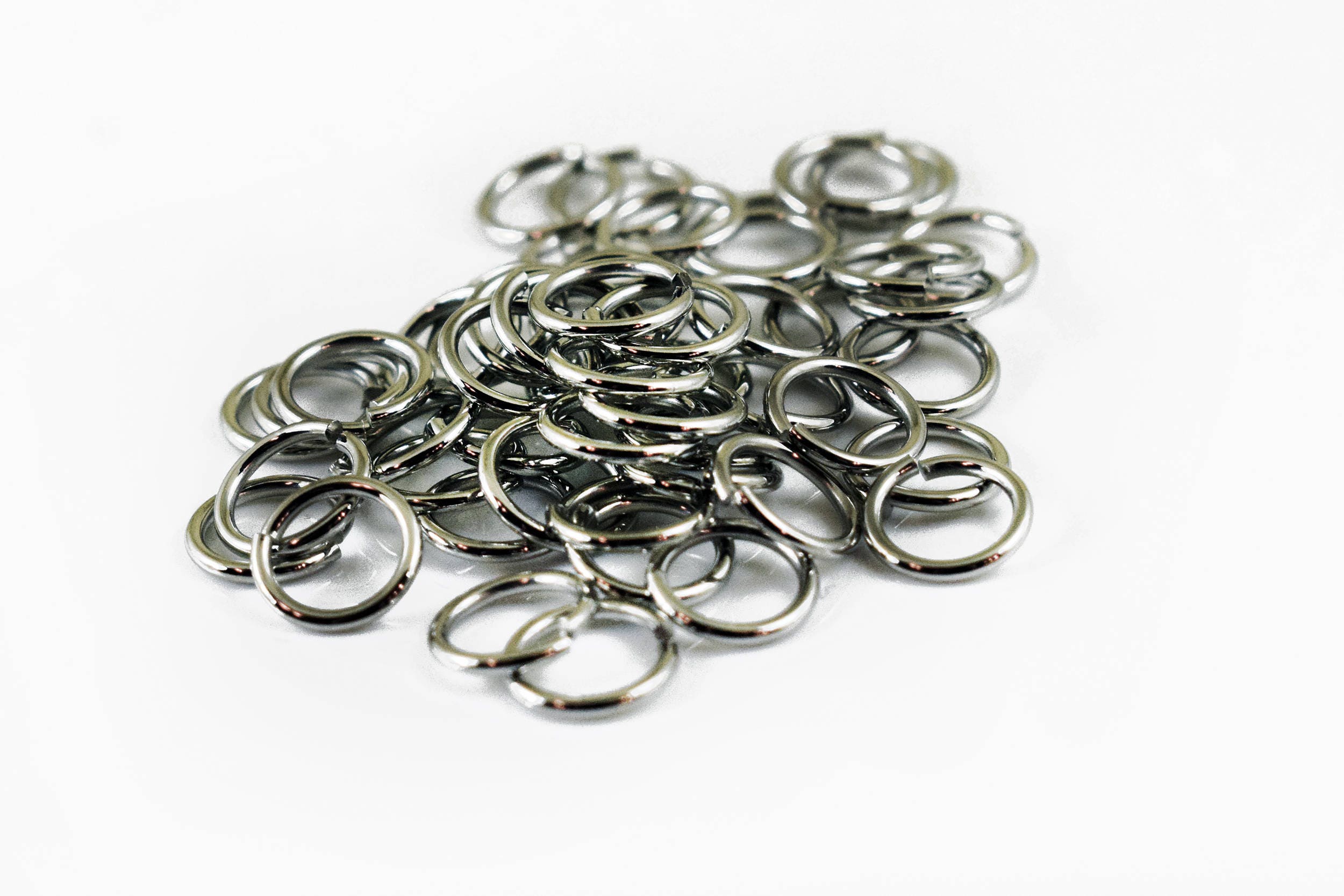 Jump Rings 8mm Rhodium Plated Open Jump Rings 8mm x 6mm x | Etsy