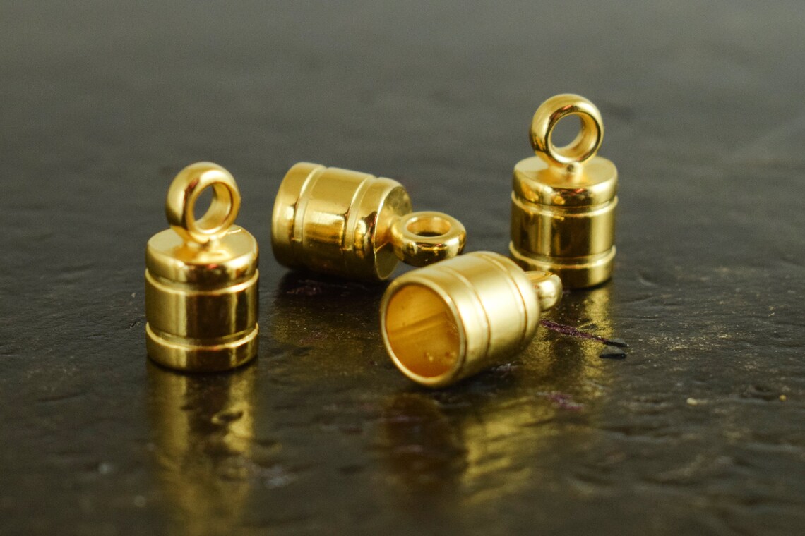 Gold Plated End Caps Cord Terminals 8x14mm Cord Ends Cords | Etsy
