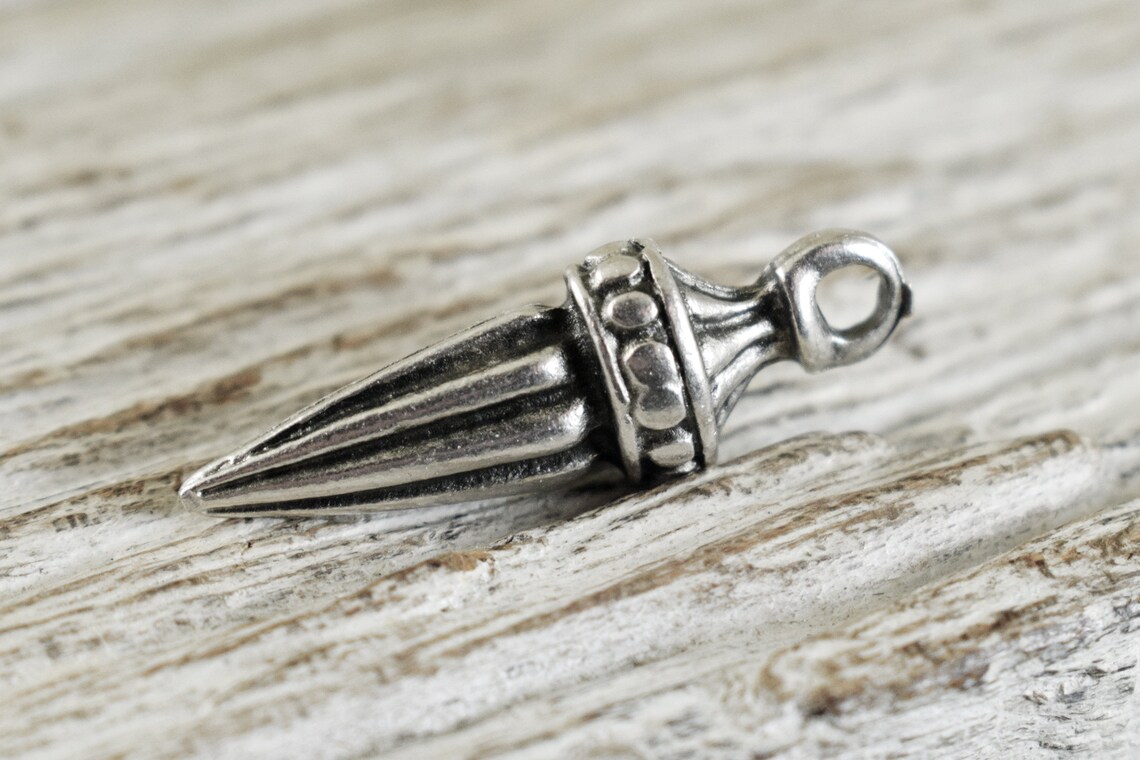 Spike Charms 25x9mm Antique Silver Ethnic Charms 2.5mm Loop - Etsy