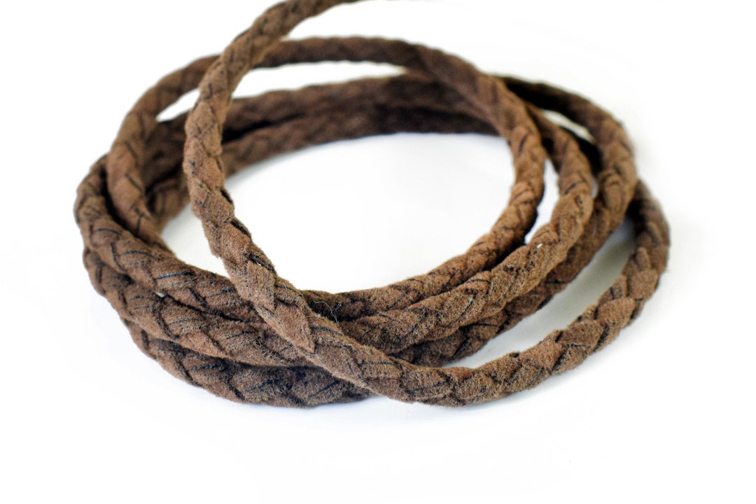 Brown Artificial Suede Cord Braided 5mm Round Suede Cord - Etsy