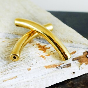 Ceramic Curved Tube Bar Gold Plated Thick Spacer Bead 49x7mm - Etsy