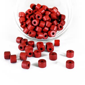 Red Ceramic Tube Beads 9x7mm, Spacer Beads, Washer Ceramic Beads, Round ...