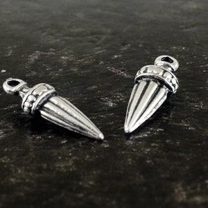Spike Charms 25x9mm, Antique Silver Ethnic Charms, 2.5mm Loop, Bracelet ...