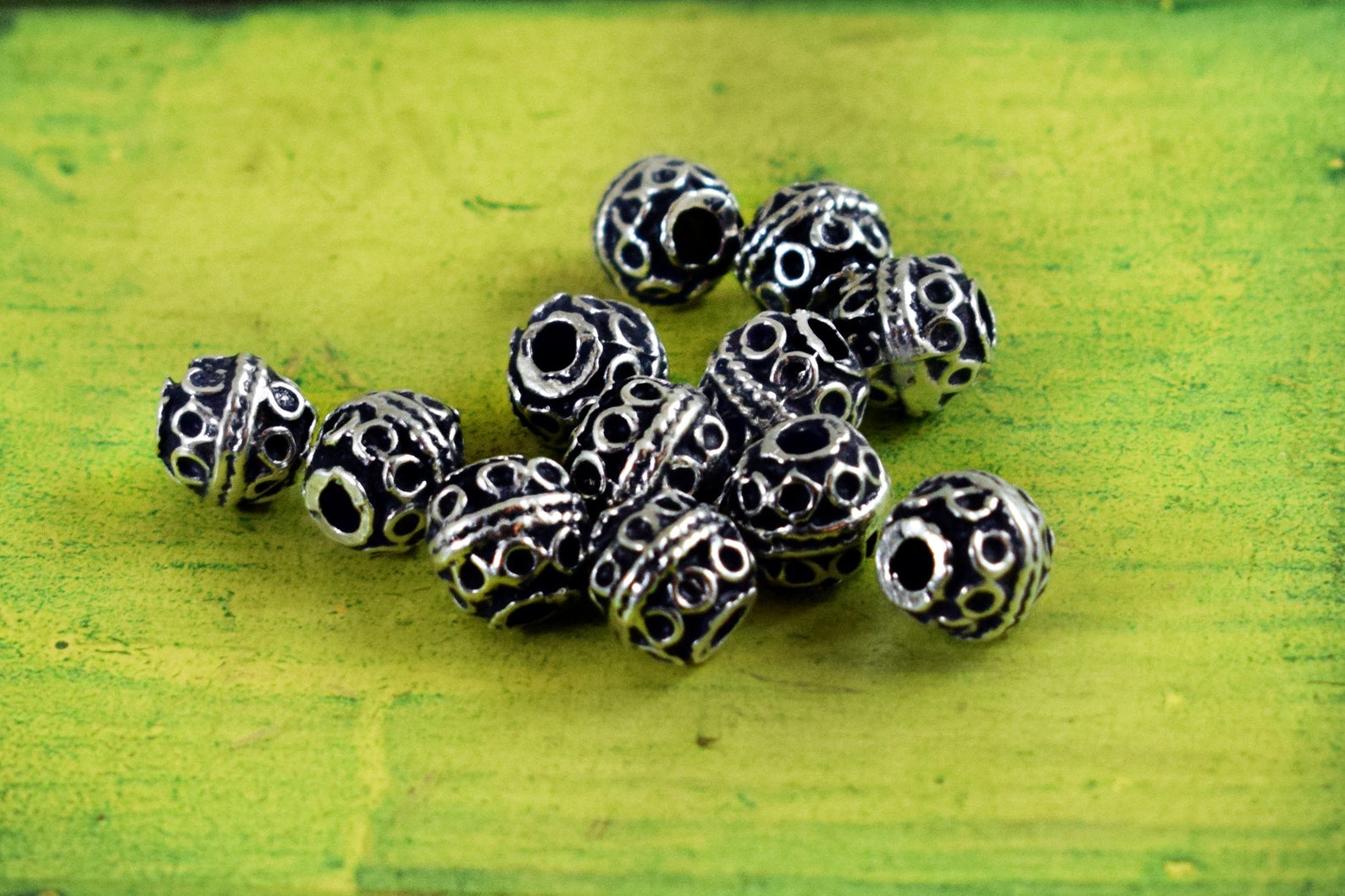 Antique Silver Tone Beads 6mm Round Beads 6mm Metal Alloy - Etsy