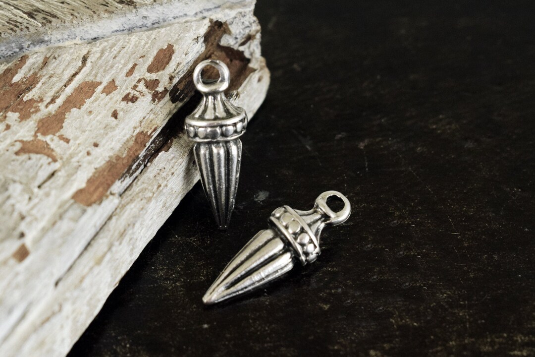 Spike Charms 25x9mm, Antique Silver Ethnic Charms, 2.5mm Loop, Bracelet ...