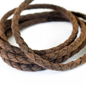 Brown Artificial Suede Cord Braided 5mm Round Suede Cord - Etsy