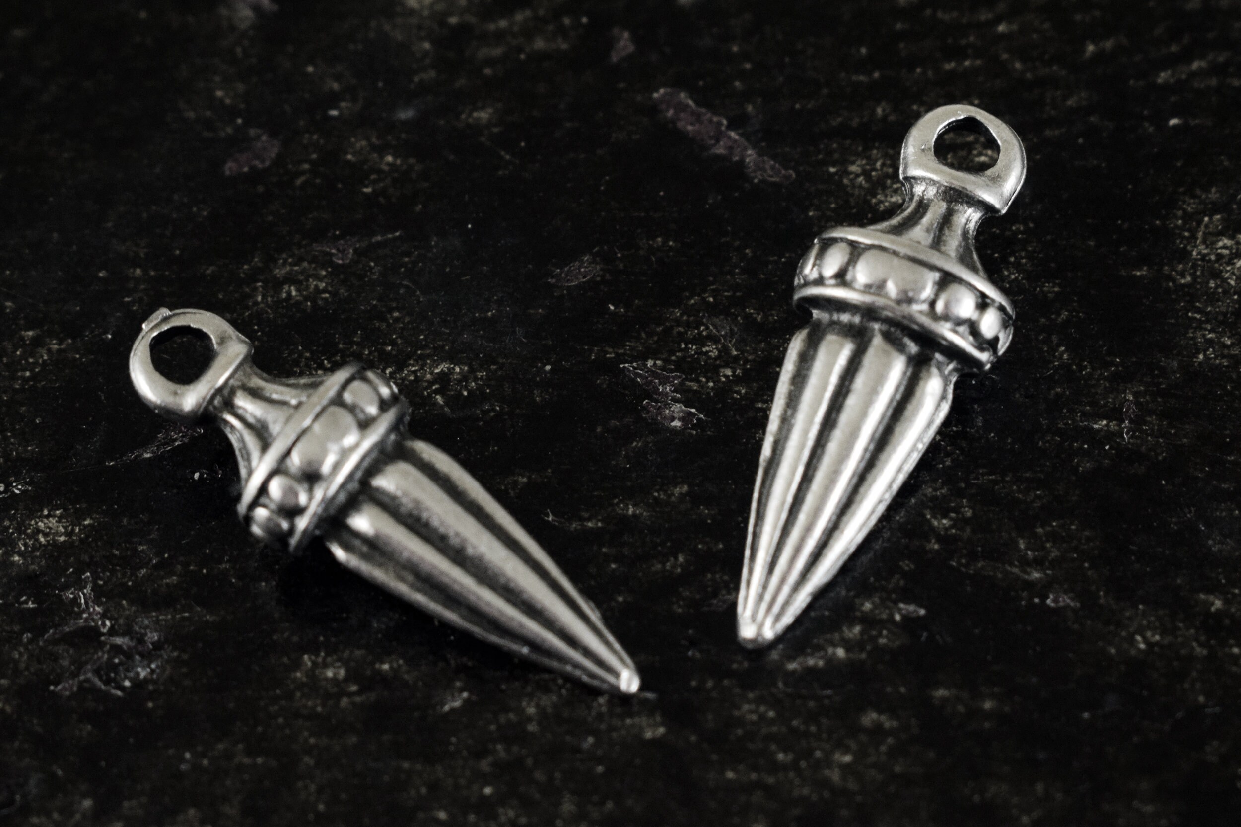 Spike Charms 25x9mm Antique Silver Ethnic Charms 2.5mm loop | Etsy