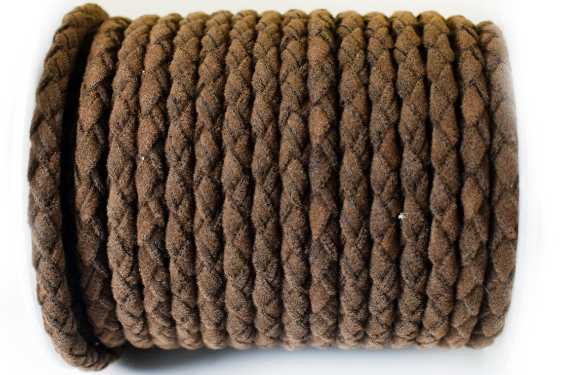 Brown Artificial Suede Cord Braided 5mm Round Suede Cord - Etsy