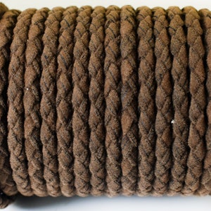 Brown Artificial Suede Cord Braided 5mm Round Suede Cord - Etsy