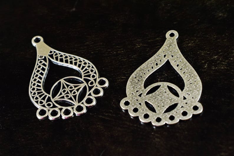 Ethnic Pendant 26x41mm Bohemian Charm With 7 Loops Connector | Etsy