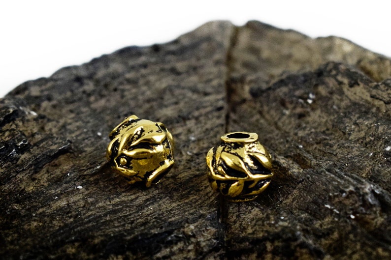 Gold Olive Leaf Beads 9mm Tree Branch Metal Round Spacer - Etsy
