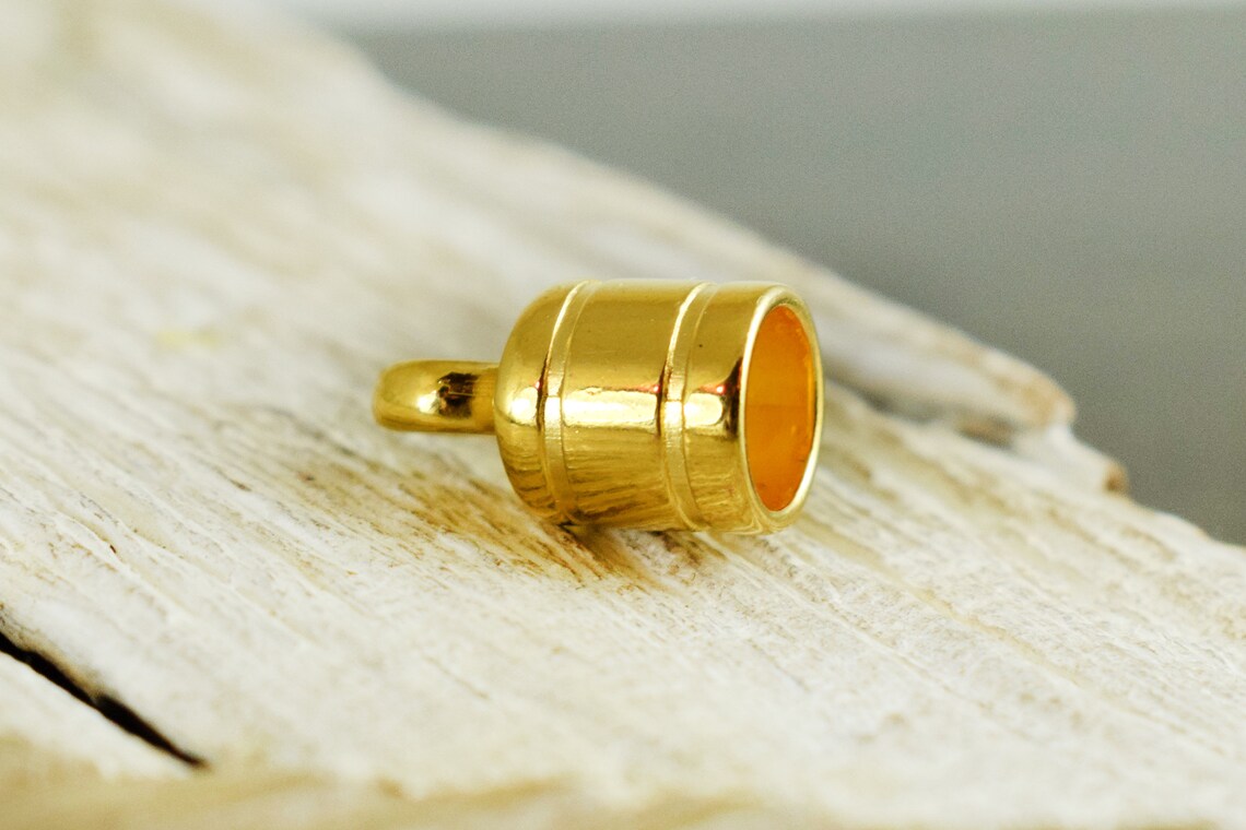 Gold Plated End Caps Cord Terminals 8x14mm Cord Ends Cords | Etsy