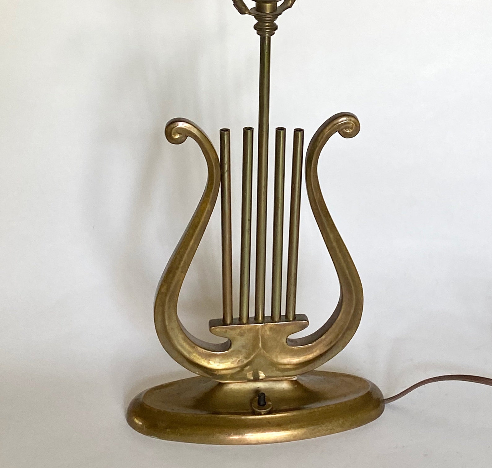 MCM Brass Harp Lyre Table Lamp | Etsy