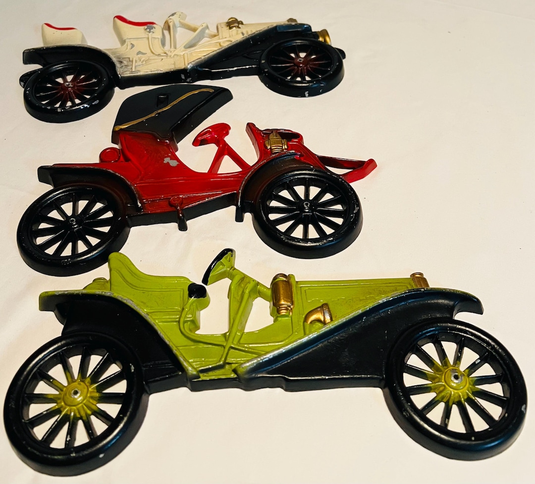 Cast Metal Antique Car Wall Plaques - Set of 3 Vintage Midwest Decor - Etsy