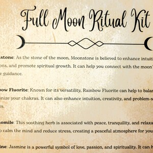 Full Moon Ritual Kit - Witchcraft - Crystals, Herbs, Tools ...