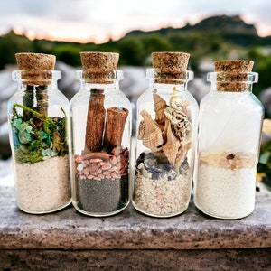 4 Elements Spell Jars Set - Earth, Air, Fire, Water: Perfect for Altar ...