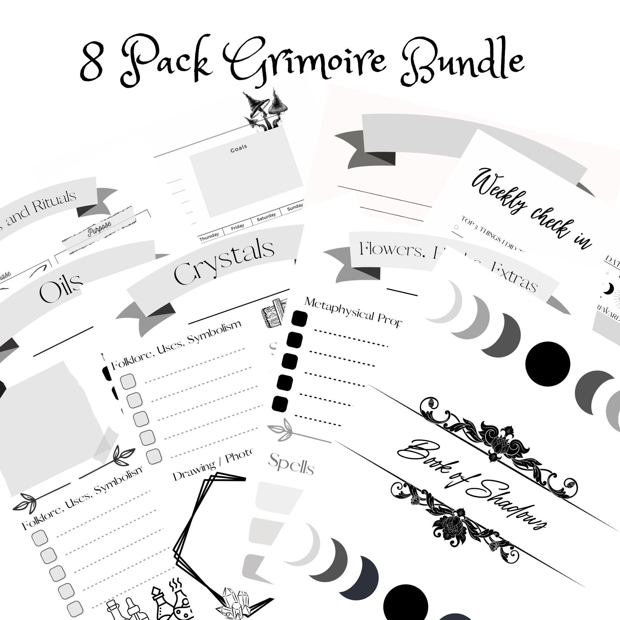 DIY Grimoire Pages Bundle: Instant Download Printable - Etsy
