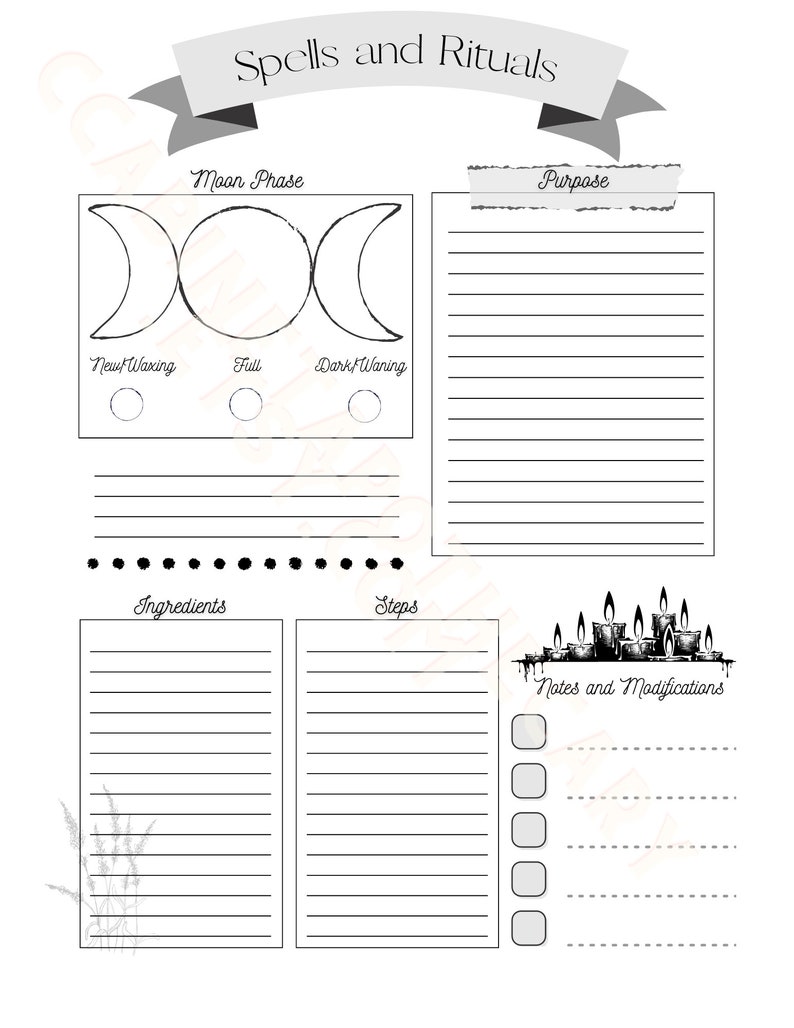 DIY Grimoire Pages Bundle: Instant Download Printable - Etsy