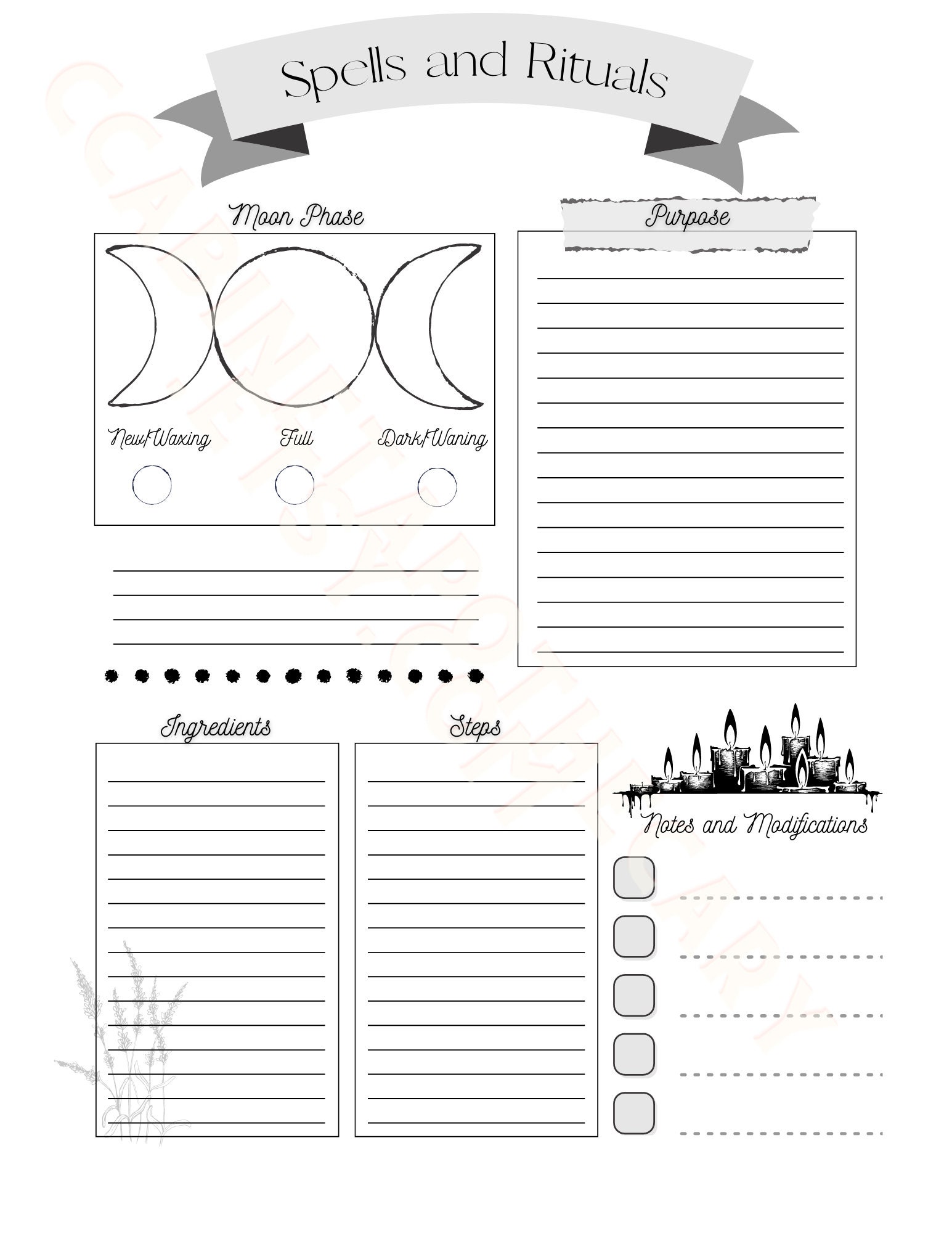DIY Grimoire Pages Bundle: Instant Download Printable - Etsy