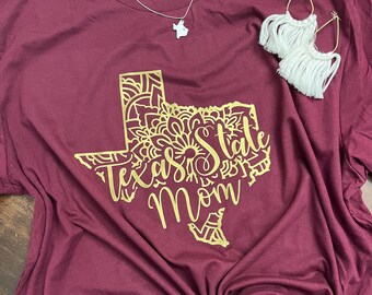 Texas State Mom Shirt - Etsy