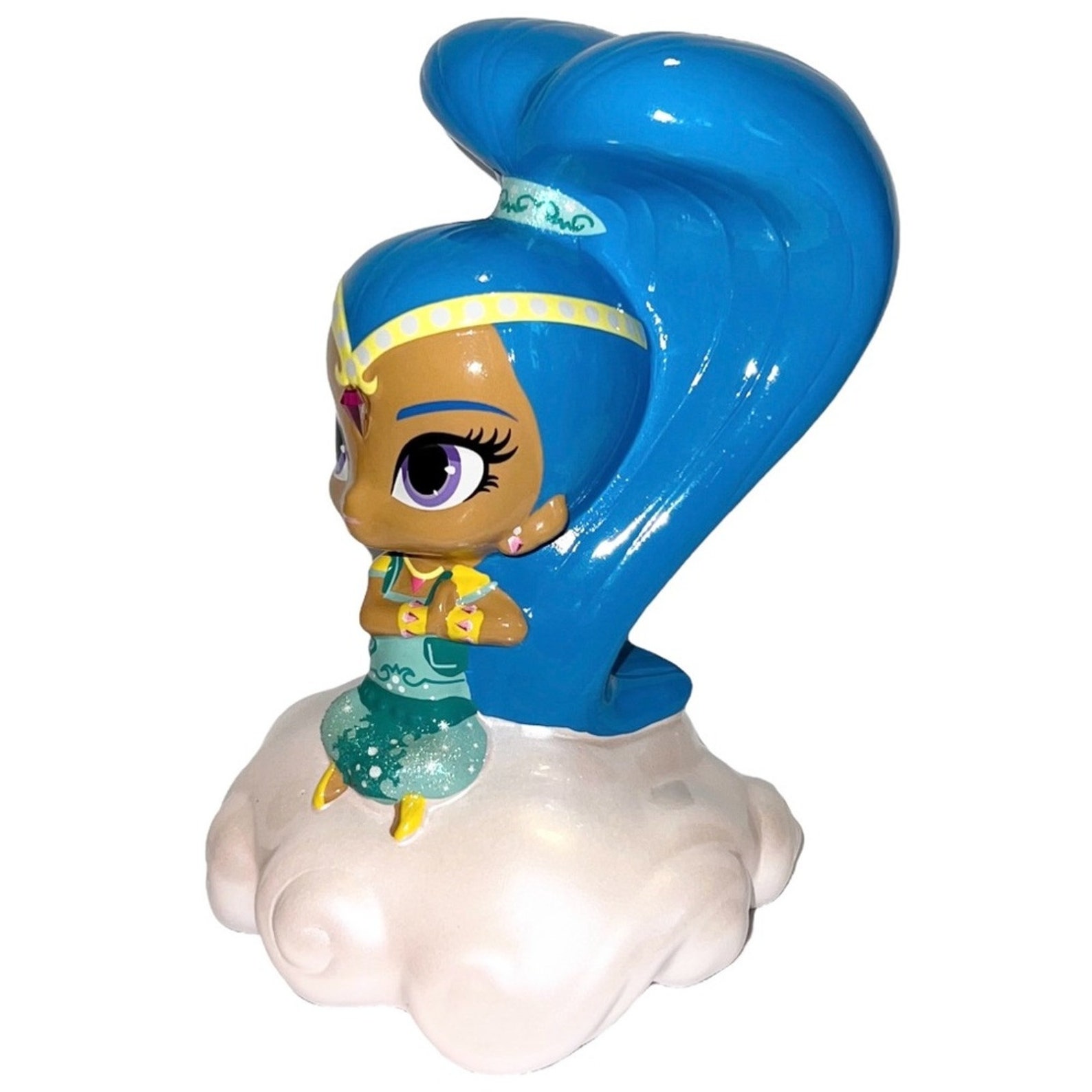Nickelodeon Shimmer & Shine Blue Hair Ceramic Genie Piggy Coin Bank ...