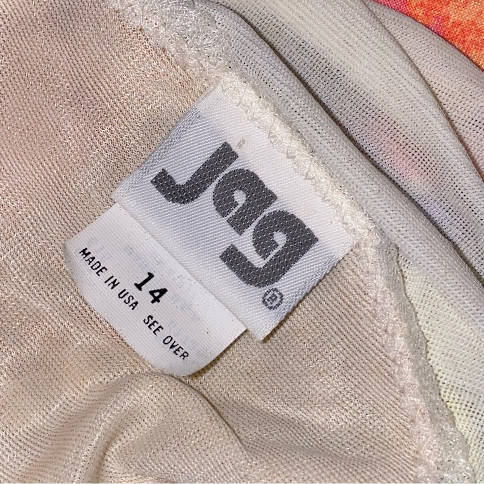 VTG JAG One Piece Low Back Deep V Scrunch Butt High Cut Neon USA Made ...