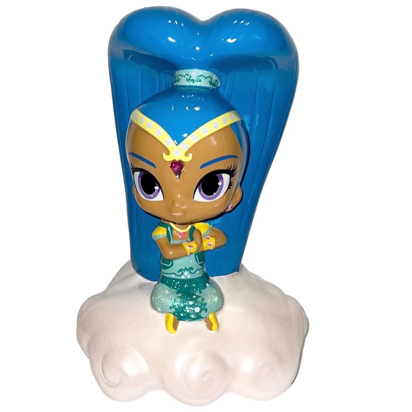 Nickelodeon Shimmer & Shine Blue Hair Ceramic Genie Piggy Coin Bank ...