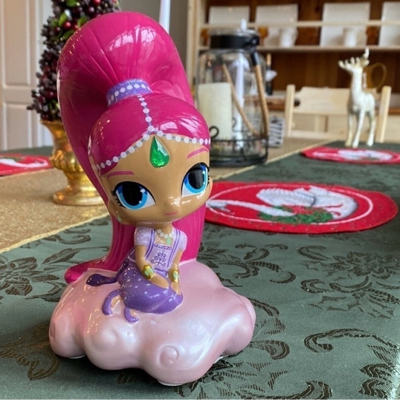 Nickelodeon Shimmer & Shine Pink Hair Ceramic Genie Piggy Coin Bank ...