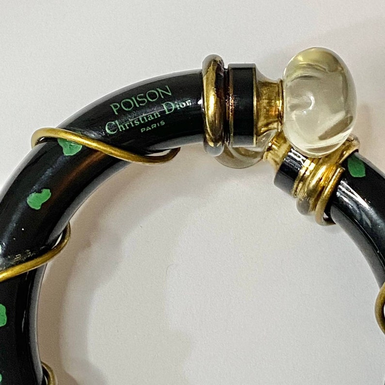 VTG 80s Rare Christian Dior Poison Empty Perfume Glass Bangle Bracelet ...
