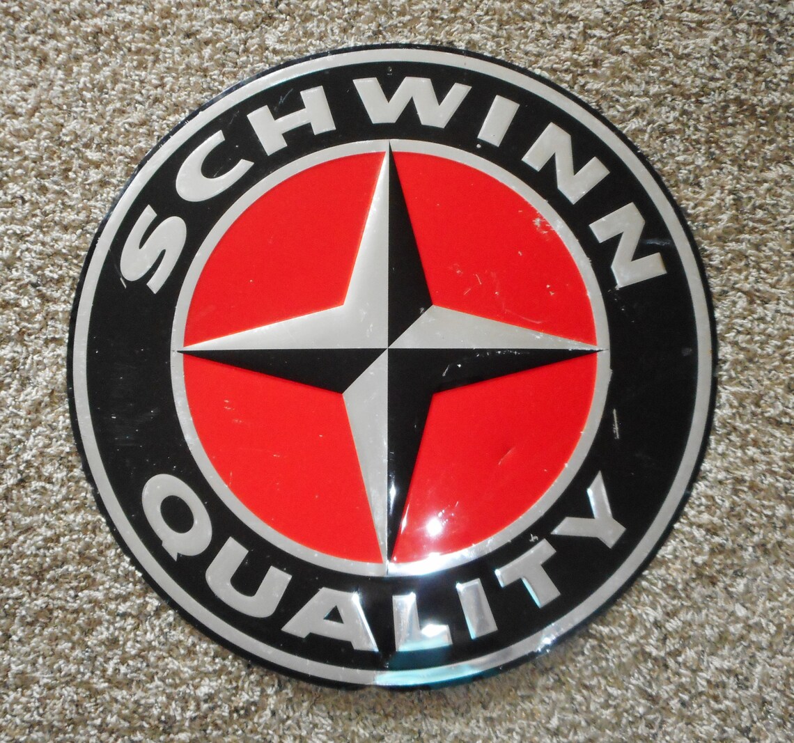 Vintage schwinn Quality Metal Bicycle Sign Large - Etsy