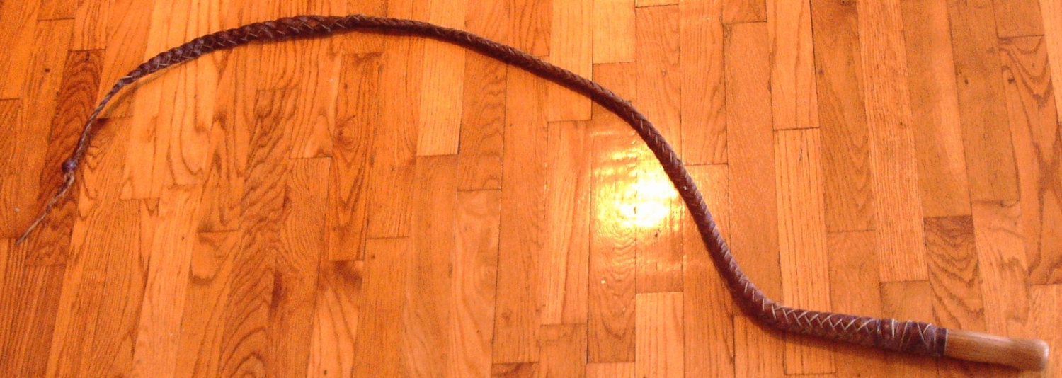 Braided Leather Whip/Bullwhip Oak Handled 6 Foot Whip | Etsy