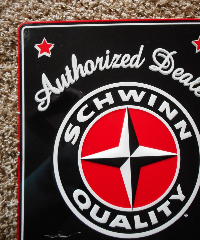 Vintage "authorized Dealer, Schwinn Quality" Metal Bicycle Sign, Square ...