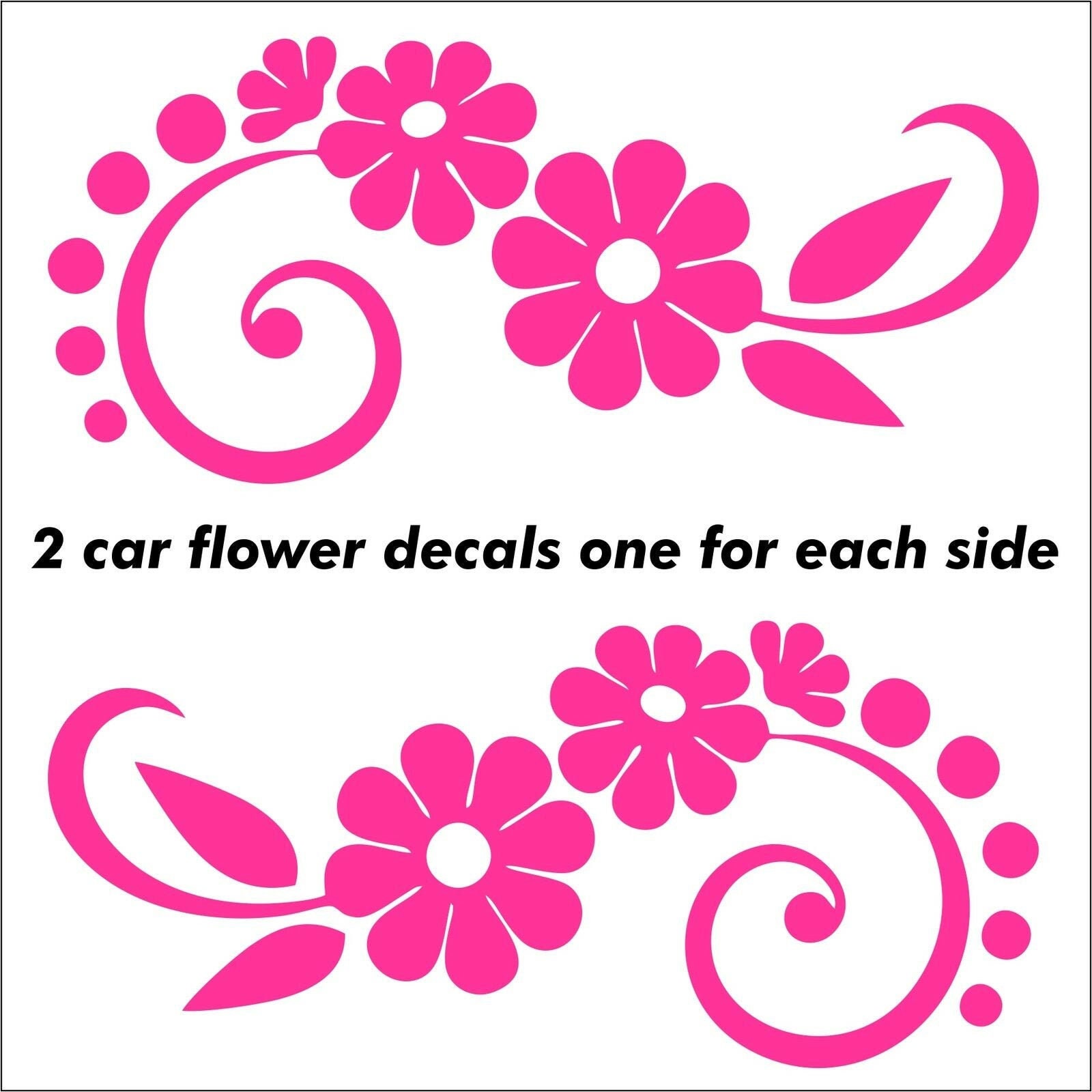 Flower Car Decal Sticker Set X2 Graphics Decal Sticker Set Etsy