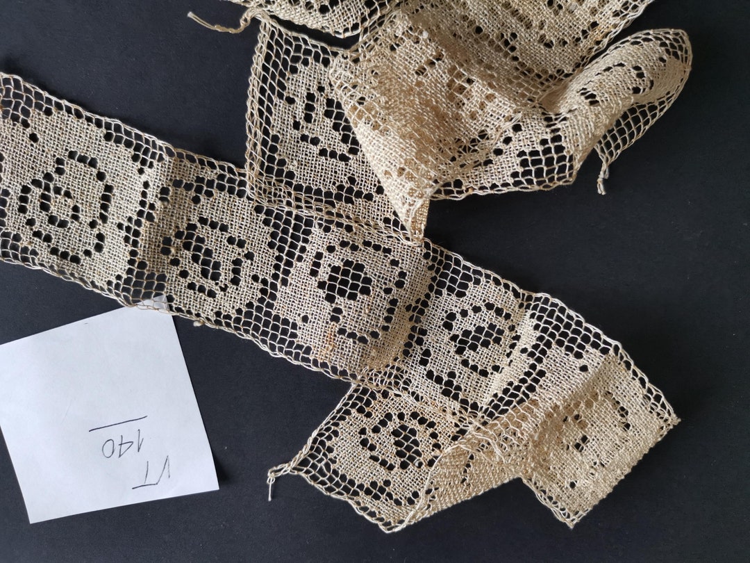 Three Pieces of Authentic, Vintage Lace, Cotton Fine Lace, Vintage Hand ...