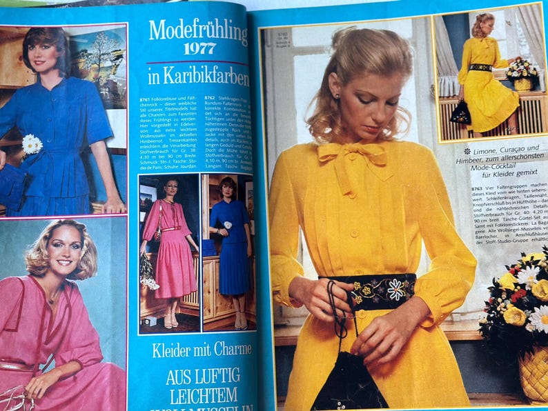 1977 BURDA MODEN Magazine: 70s Fashion Collage Paper (german Edition ...