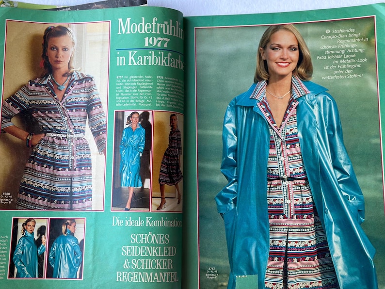 1977 BURDA MODEN Magazine: 70s Fashion Collage Paper (german Edition ...