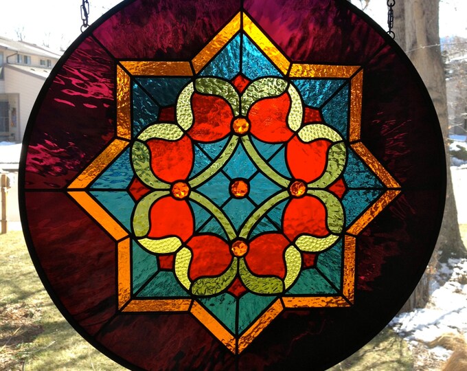 Round Stained Glass Panel - Etsy