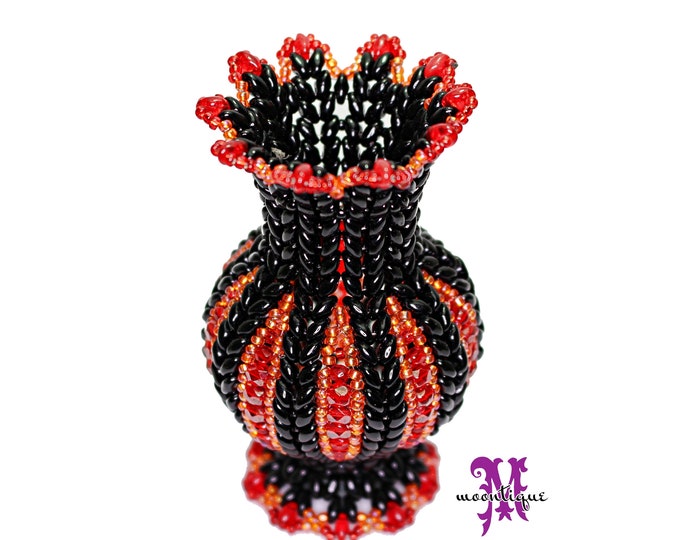 Beaded Vase in Lava Themed Tutorial - Etsy